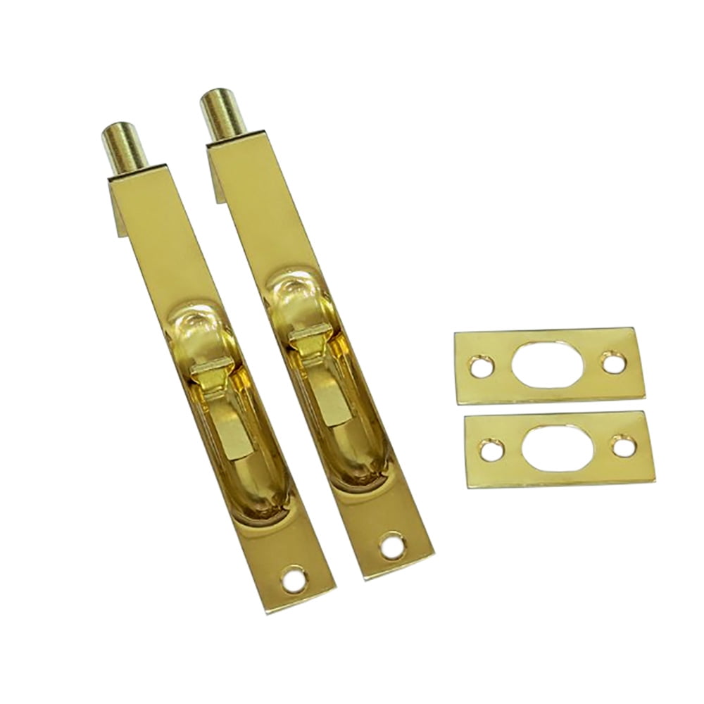 QCAA Solid Brass Flush Bolt, Square Shape, 6", Polished Brass, 2 Pack, Made in Taiwan - Walmart.com