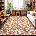 Area Rug 5x8ft, Autumn Watercolor Maple Leaf Washable Rugs for Living ...