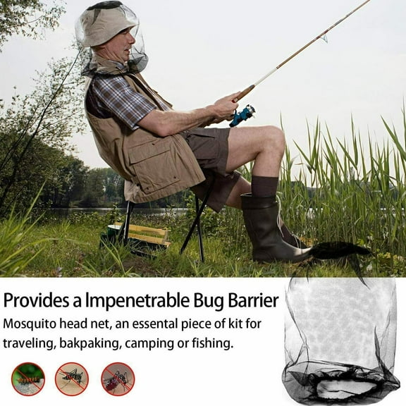 TSV Bug Net for Head, Face Neck Mesh Protector, Mosquito Net for Hat ...