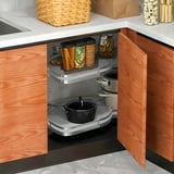 Uforic 2-Tier Kidney-Shaped Corner Cabinet Organizer with Adjustable ...