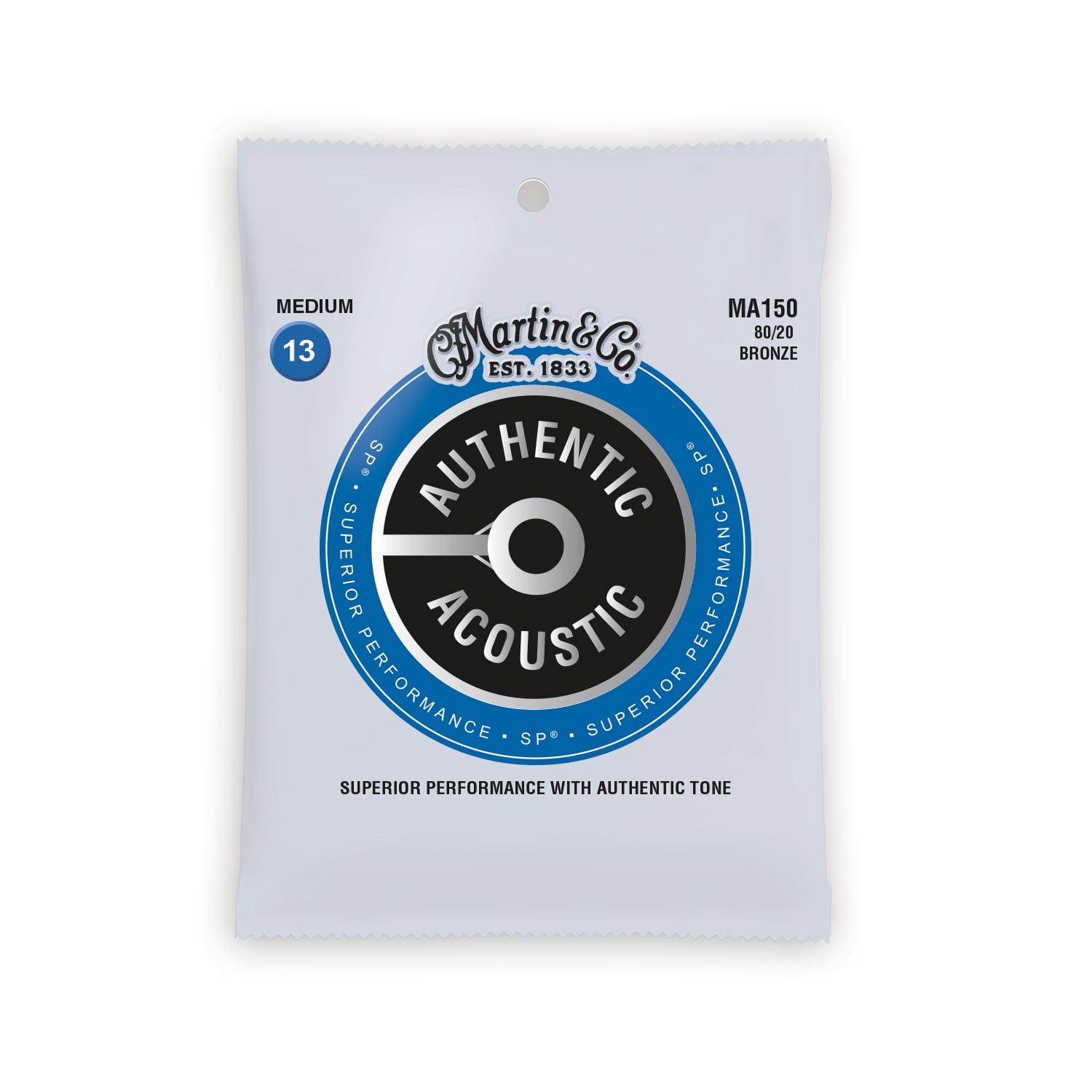 Martin Authentic Acoustic Guitar Strings - Superior Performance - 80/20 ...