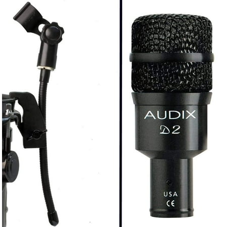 Audix D2 Hypercardioid Dynamic Microphone and DVice Gooseneck Mic Clip ...