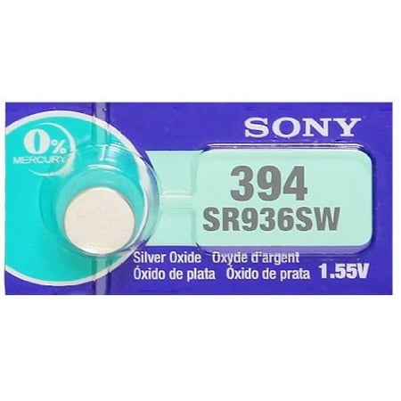 Sony 394 (SR936SW) 1.55V Silver Oxide 0%Hg Mercury Free Watch Battery ...