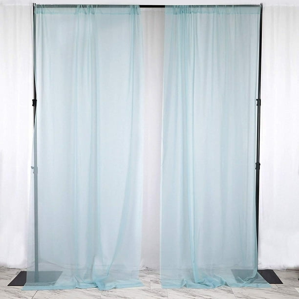 Sheer Chiffon Curtain Panel 58 Inch Wide Window Treatment Ice Blue ...