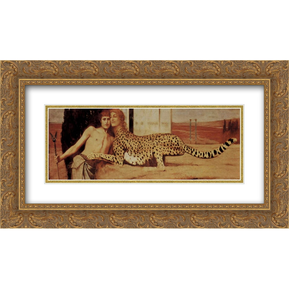Fernand Khnopff 2x Matted 24x14 Gold Ornate Framed Art Print 'The ...