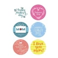 6 Sheets Round Mothers Day Stickers Adhesive Festival Stickers Dessert ...