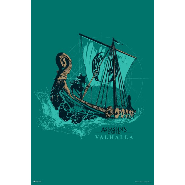 Assassins Creed Valhalla Wall Decor Viking Ship Bedroom Poster Gaming ...