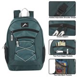 18 Inch Multipocket Bungee Cord Backpack with Side Mesh Pockets in ...