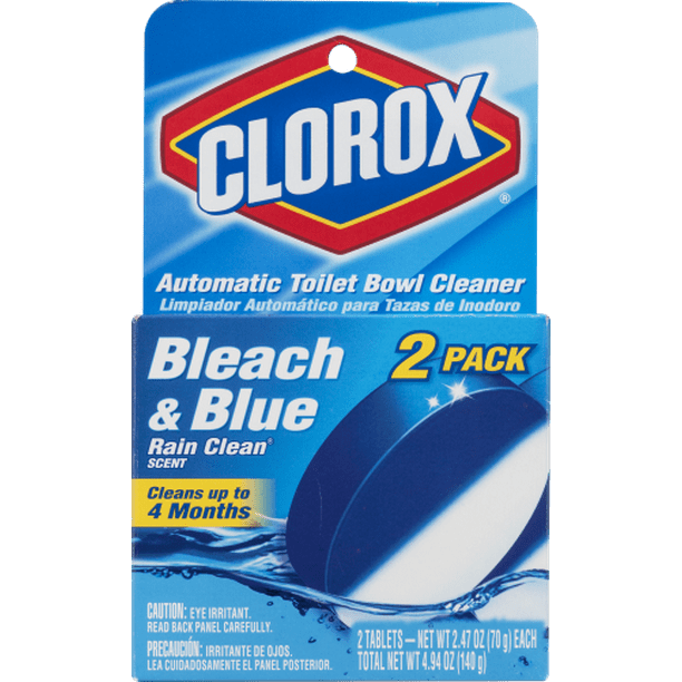 Clorox Automatic Toilet Bowl Cleaner Tablets, Bleach & Blue - Rain ...