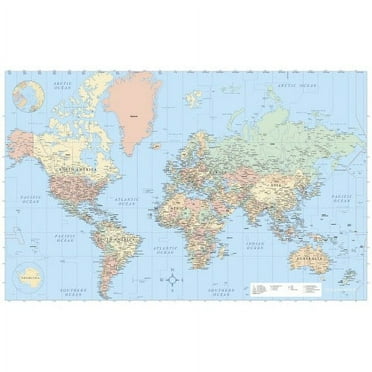50" x 32" RMC Signature Edition World Wall Map - Laminated - Walmart.com