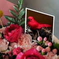3drose, Photograph of a Red Cardinal Ornament on Winter Pinecone ...