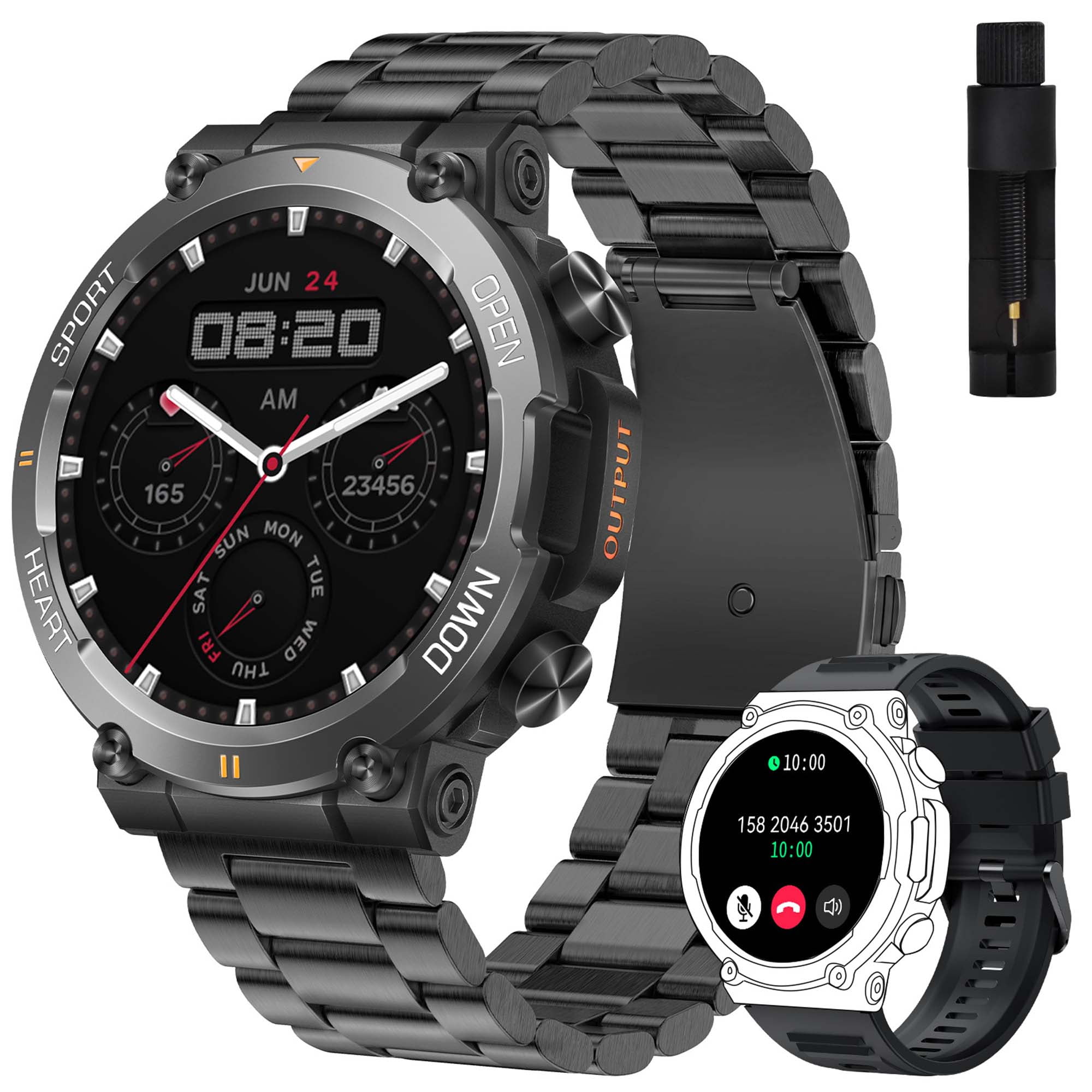 Military Smart Watch for Men (Answer/Dial Calls), Rugged Fitness ...