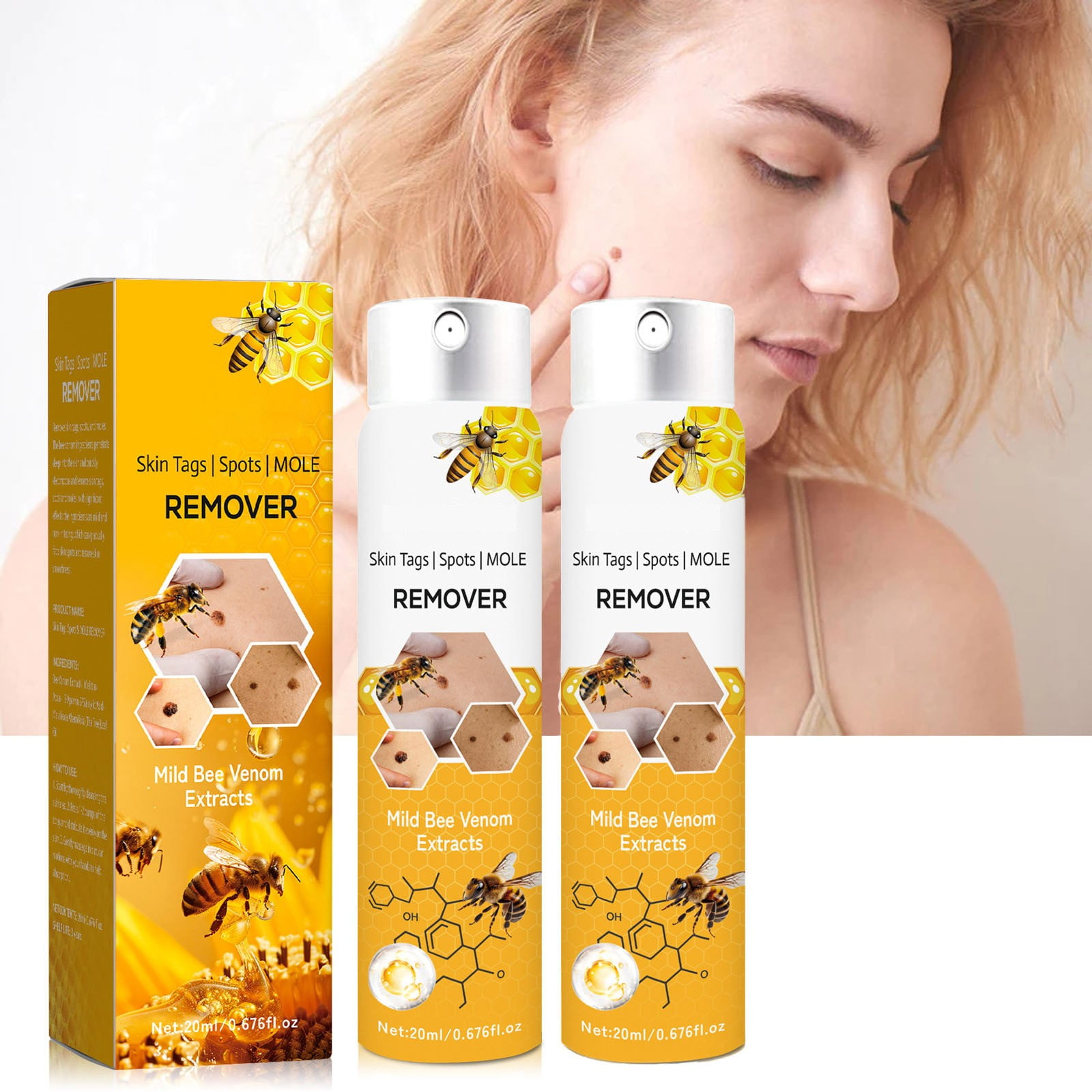 Bee Skin Spray para el cuidado de las verrugas Spray suavizante para el ...