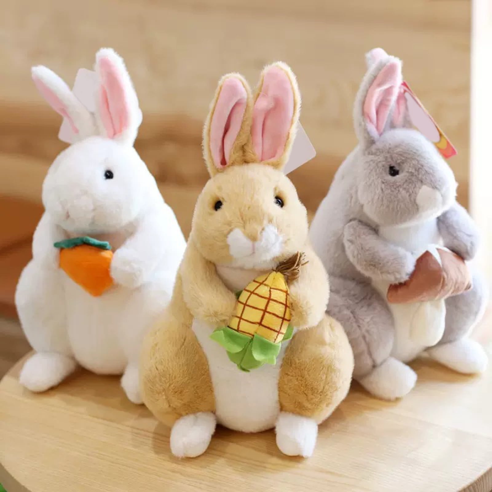 wirlsweal 25/35cm Rabbit Plush Toy Hold A Carrot Corn Mushroom Lovely ...