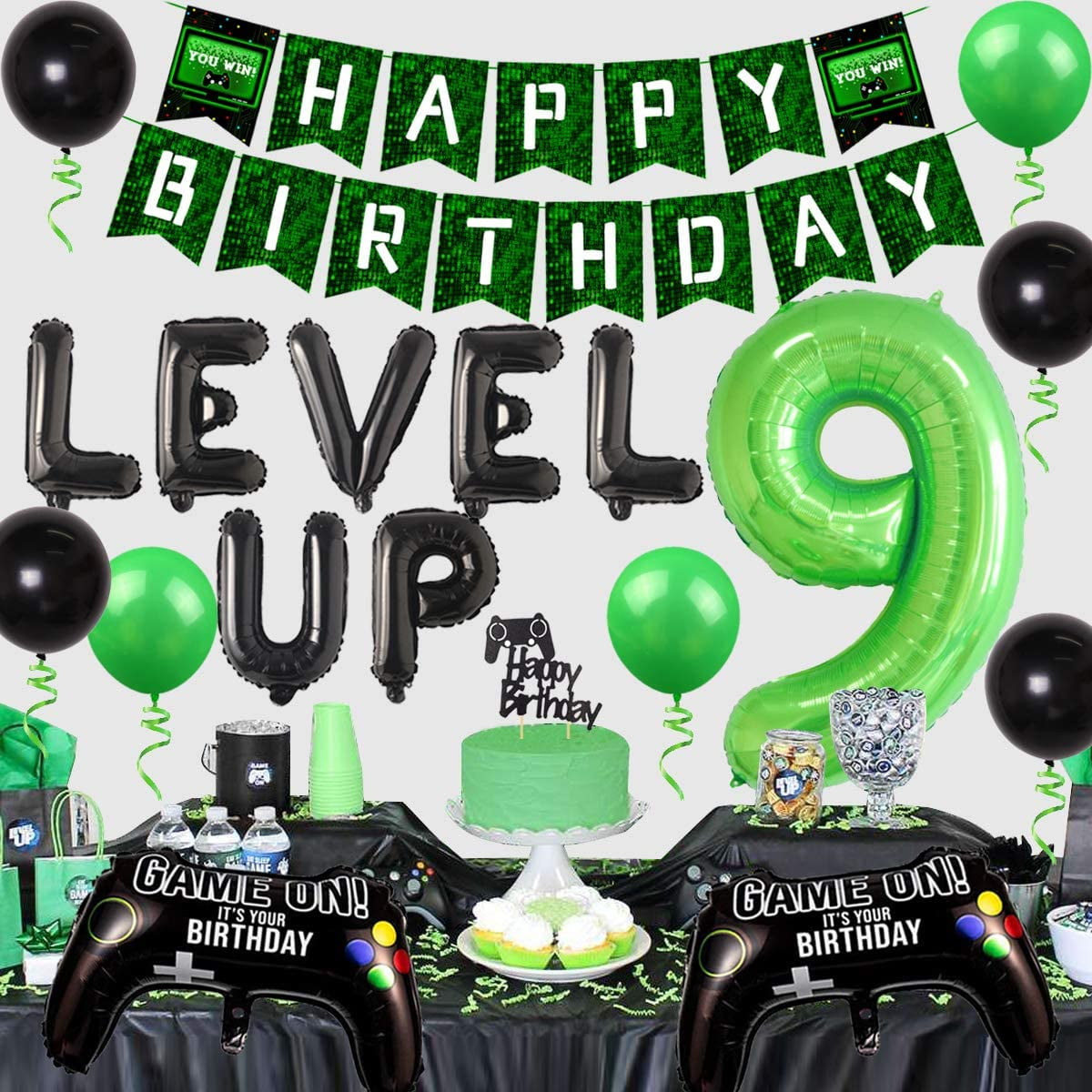 Buy Video Game 9th Birthday Party Decoration for Boys Game on Gaming ...