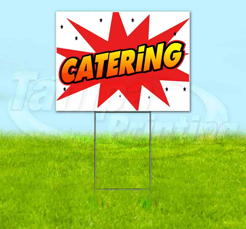 Wbg Catering (18" x 24") Yard Sign, Includes Metal Step Stake - Walmart.com