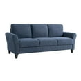 Lifestyle Solutions Alexa Sofa with Rolled Arms, Blue Fabric - Walmart.com