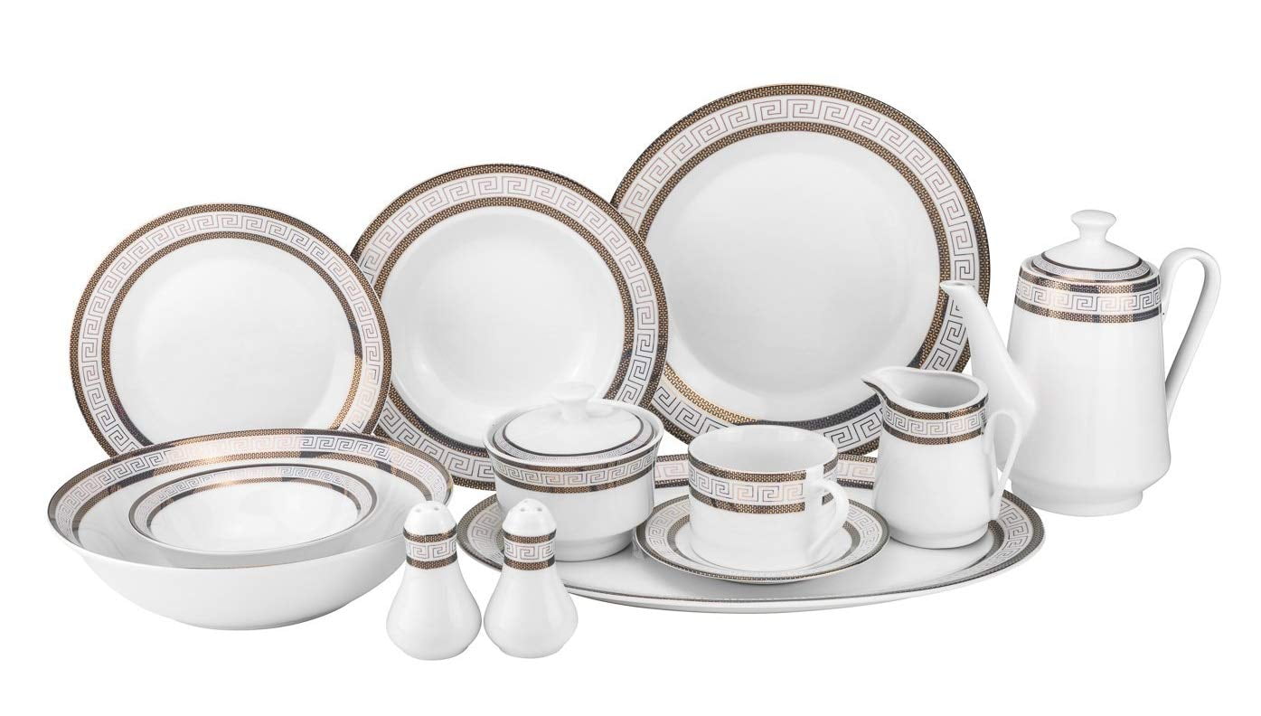 Euro Porcelain 57-pc Banquet Dinnerware Set, Luxury Tableware Dining ...