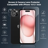 2-Pack Screen Protector for iPhone 15 9H Tempered Glass Film Anti ...