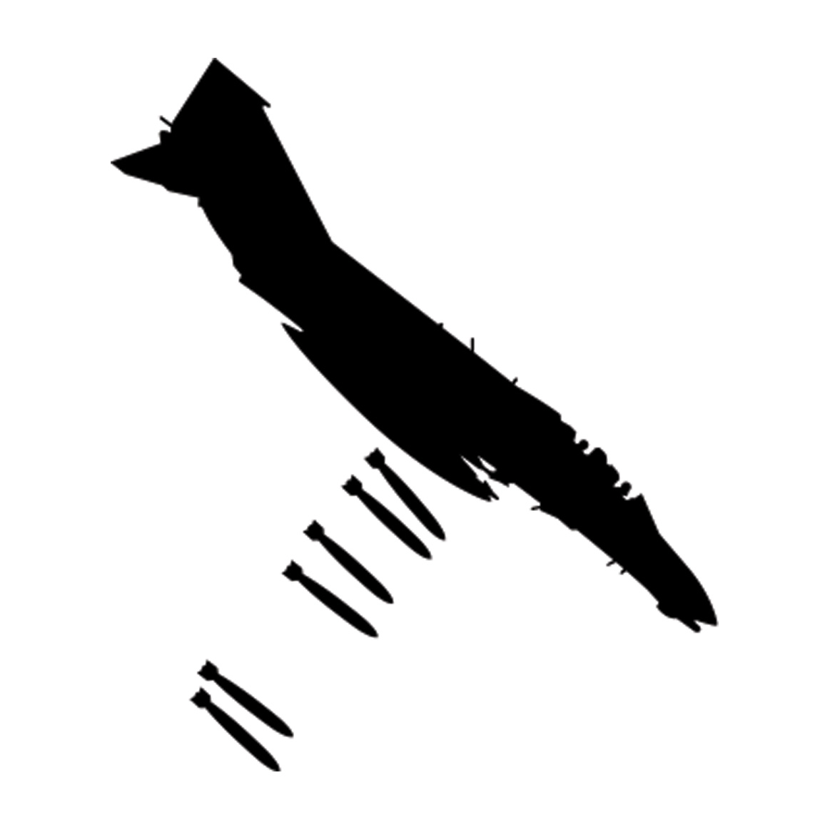 F-4 Phantom Dropping Bombs Sticker Decal Die Cut - Self Adhesive Vinyl ...