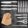 14Pcs Kitchen Knife Block Set with Sharpener, Kitchen Knives Set with ...
