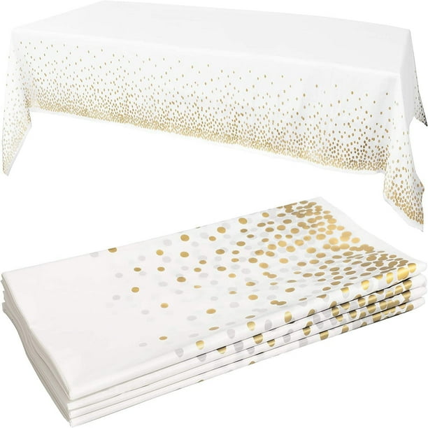 2pcs White Plastic Tablecloth 54 X 108
