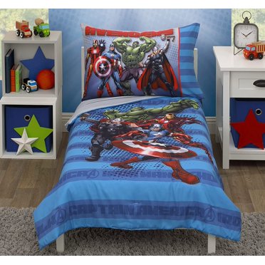 Marvel Super Hero Adventures Hero Together Blue 4 Piece Twin Bed Set ...
