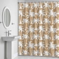 Brown Palm Shower Curtain, Summer Banana Leaf Tropical Plants ...