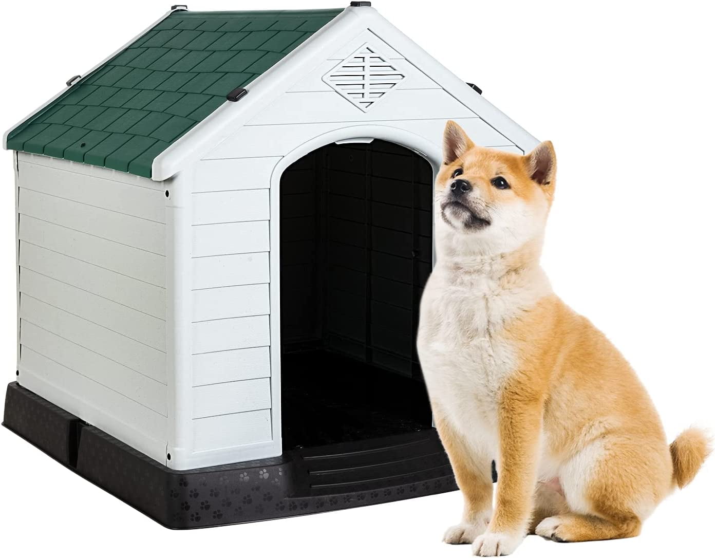BestPet 32Inch Large Dog House Insulated Kennel Durable Plastic Dog ...