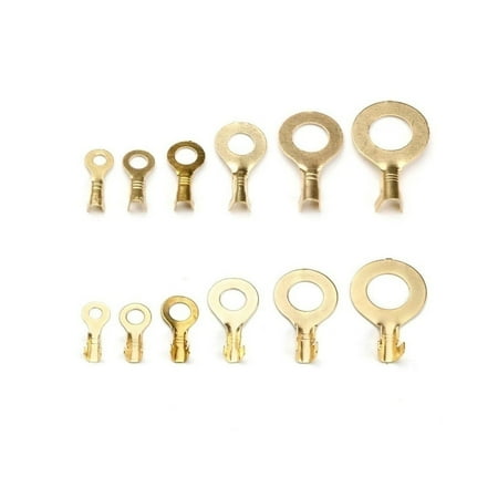 Unatoiry M3/M5/M6/M8/M10 Ring Lugs Brass Wire Crimp Connectors Eye Hole ...