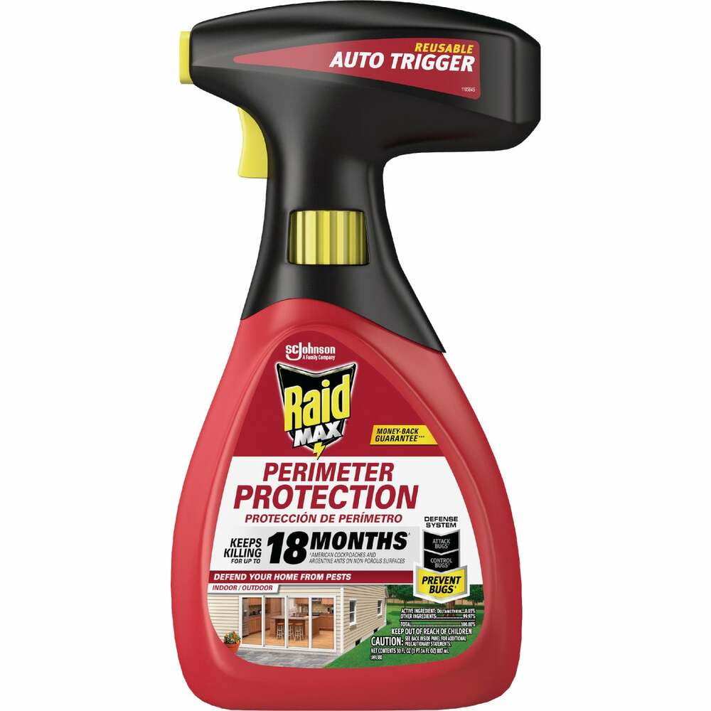 Raid Max Perimeter Protection Insect Killer, 30oz Trigger Spray(Pack of ...