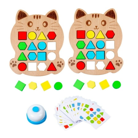 Wooden Shape Matching Game, Color Sensory Educational Toy, Geometric ...
