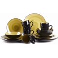 Sonoma 16 Piece Stoneware Dinner Set, Outside Black + Inside ...
