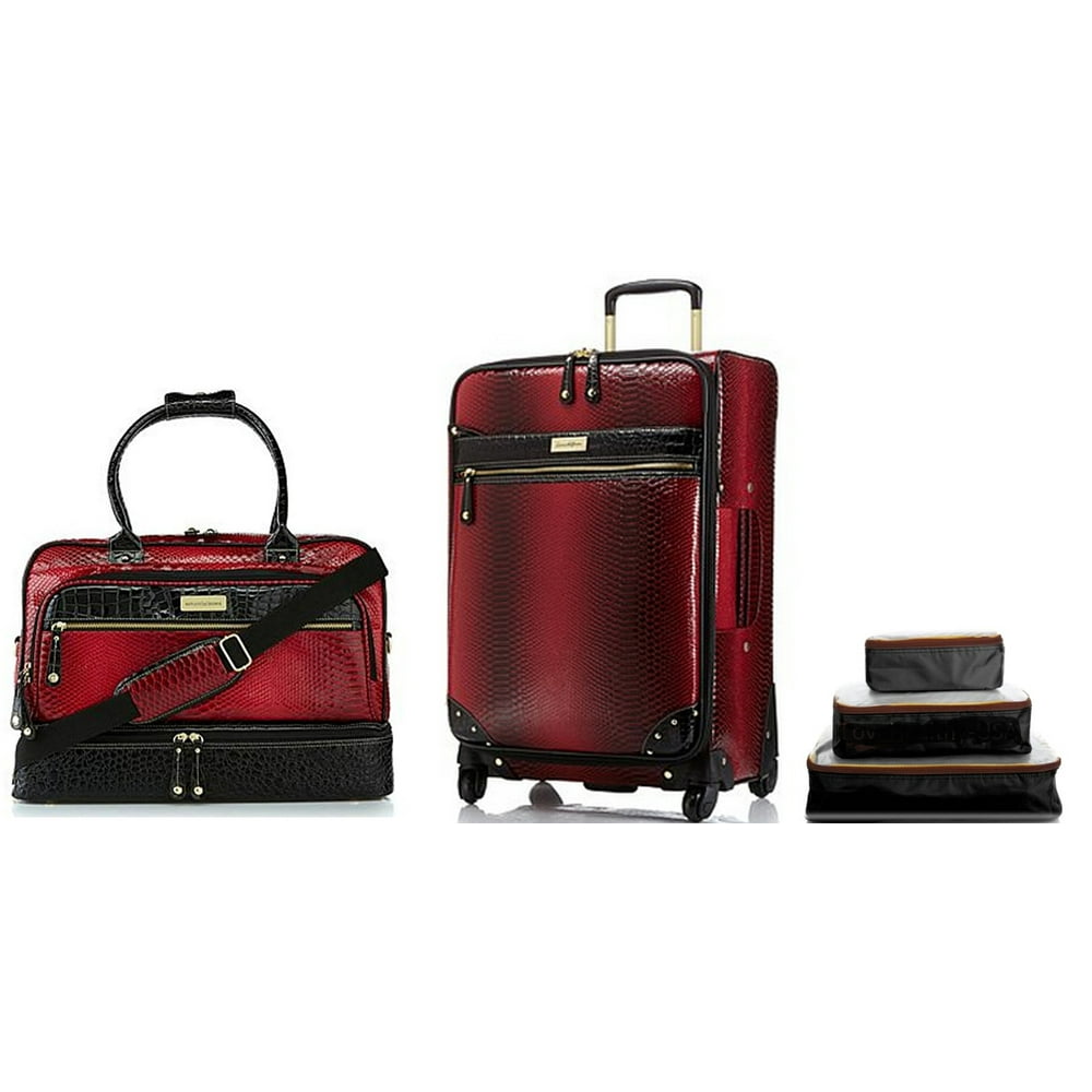 Samantha Brown - 5 Piece Ombre Luggage Set 25 & Drop Bottom Weekender ...