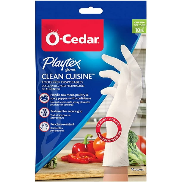 Playtex Gloves Clean Cuisine Food Prep Disposables 10 Count (Pack of 6 ...