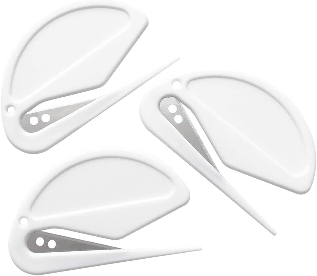 3 Pack Letter Openers Envelope Slitters, Plastic Mail Opener with Blade ...