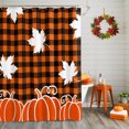 Bathroom Shower Curtain Autumn Pumpkin Maple Leaves Waterproof Shower ...