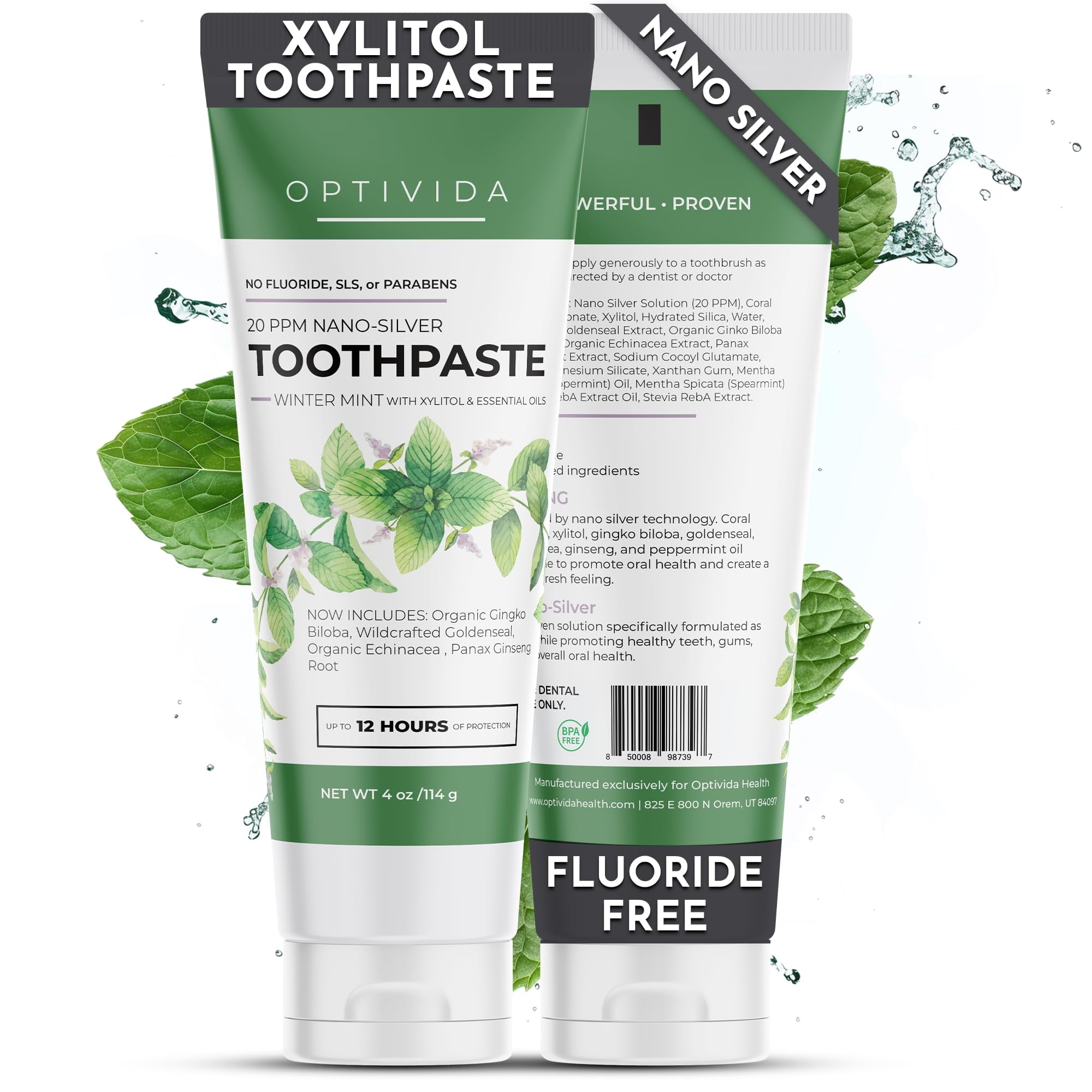 Pasta de dientes Optivida Coloidal Silver 20 ppm, xilitol 120 ml ...