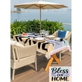 Bless Our Home Rectangle Outdoor Tablecloth with Umbrella Hole Leaf ...