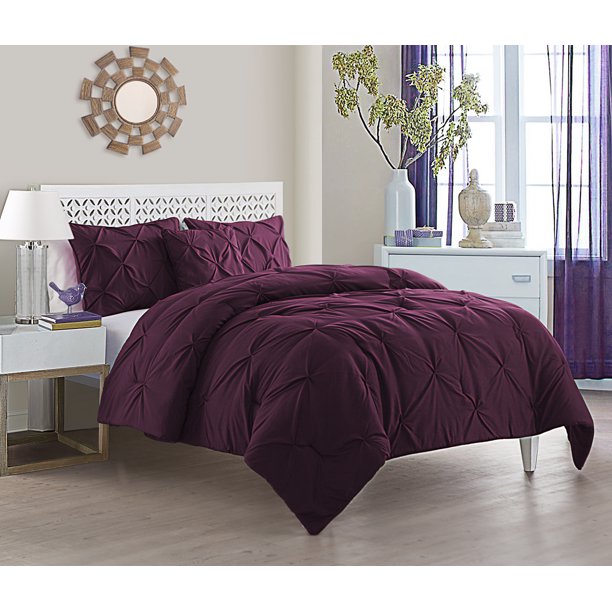 Luxury Home, 4-Piece Carmen Comforter Set,Plum - Walmart.com