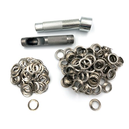 Eyelet Punch Tool + Hole Punch + 100 Sets Silver Eyelets Grommet Diy ...