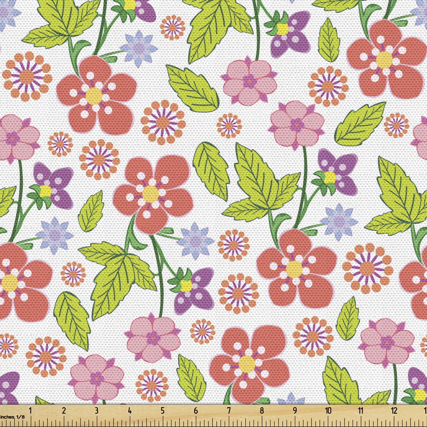 Floral Upholstery Fabric by the Yard, Coming of the Spring Themed ...