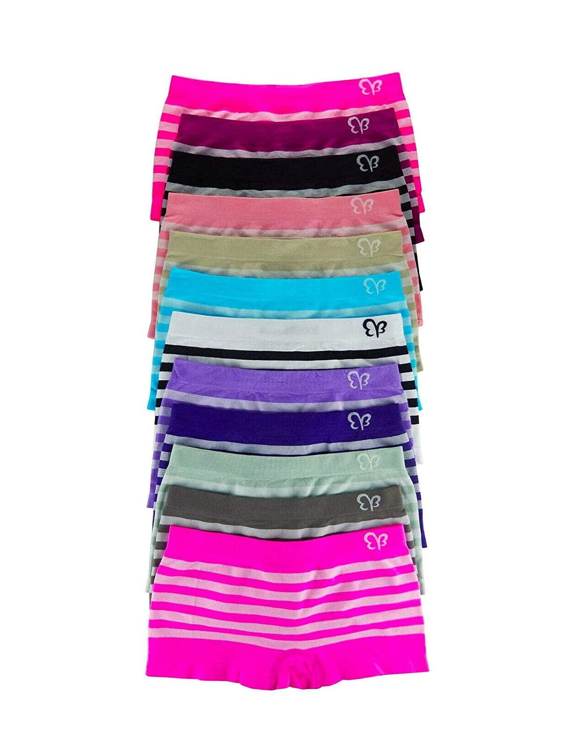 Iheyi 6 Pieces Regular + Plus Size Women Boxer Seamless Boyshorts Panty ...