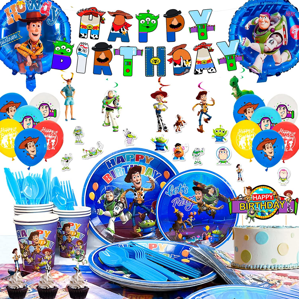 Click here for Elifjoydeco Toy Story Birthday Supplies  167pcs To... prices