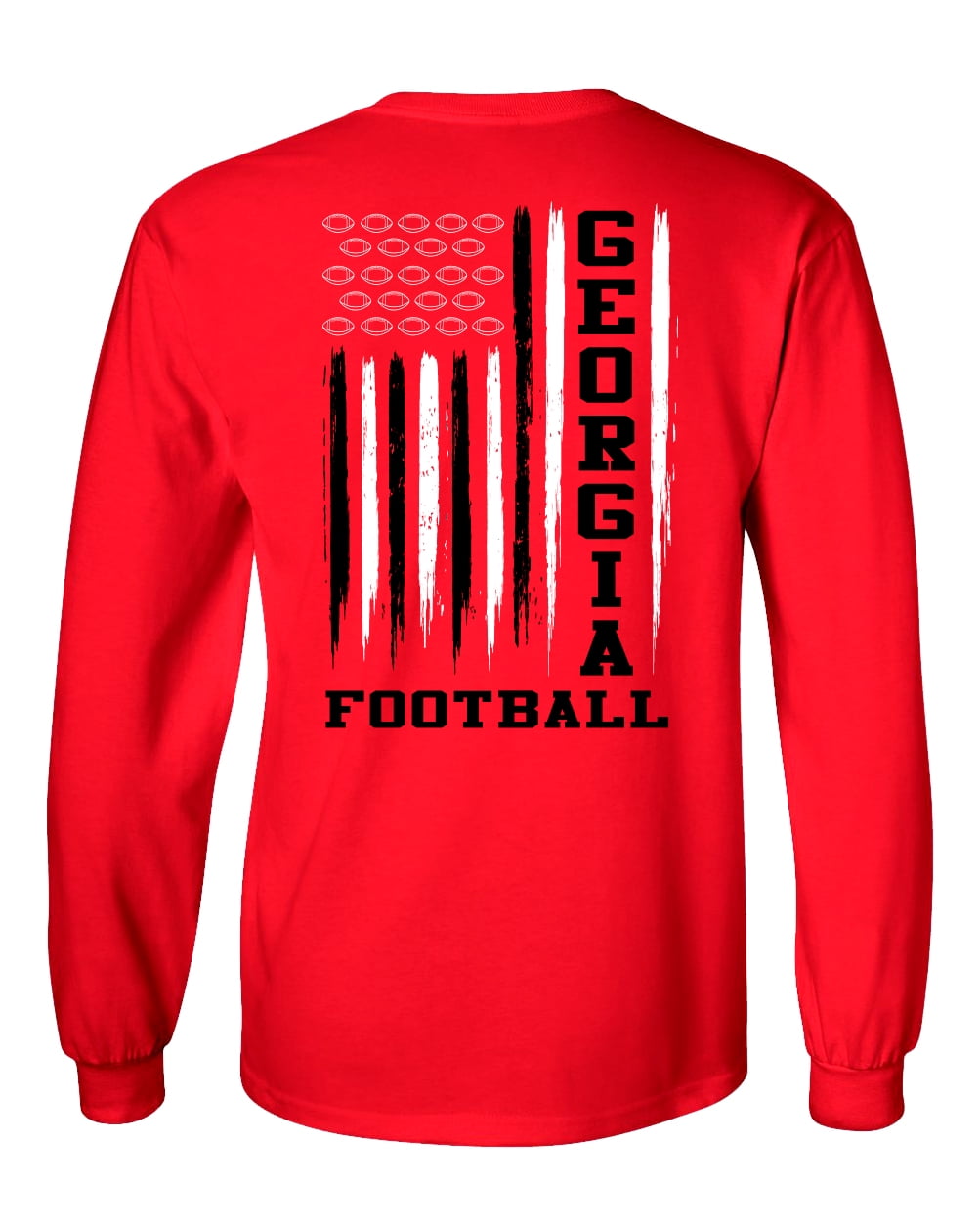 Georgia Football Flag Unisex Long Sleeve Shirt-Red-xxxl - Walmart.com