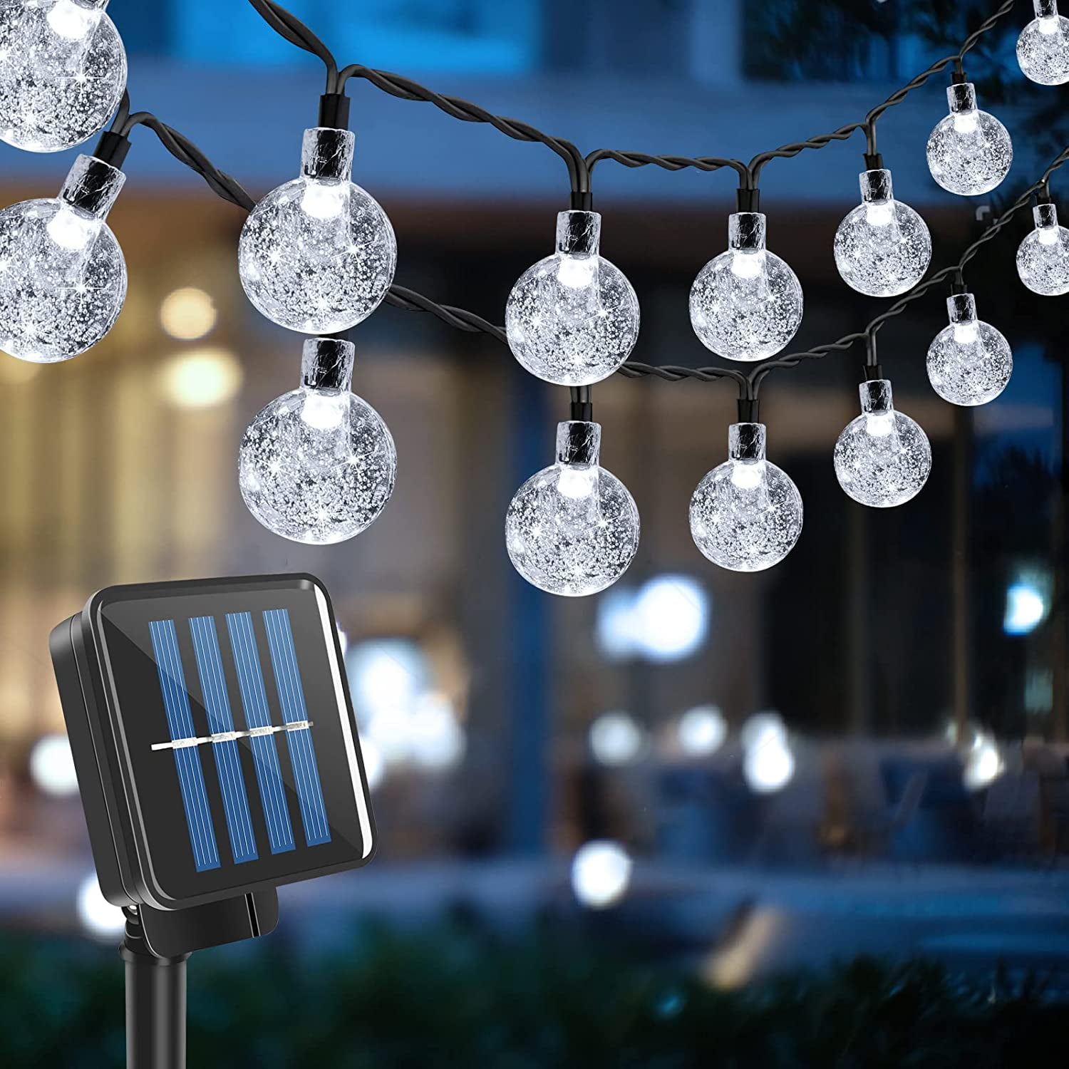 100LED 39FT Crystal Globe Solar String Lights Waterproof 8 Modes String ...