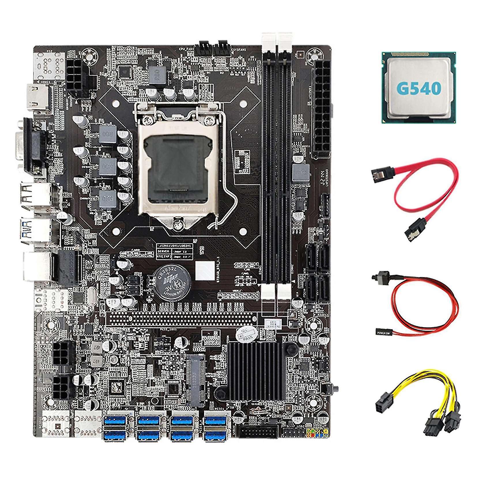 Placa base 8xpcie de la rafadora Ethernet B75 a Usb+cpu+6pin a la línea dual de 8pin | Walmart ...