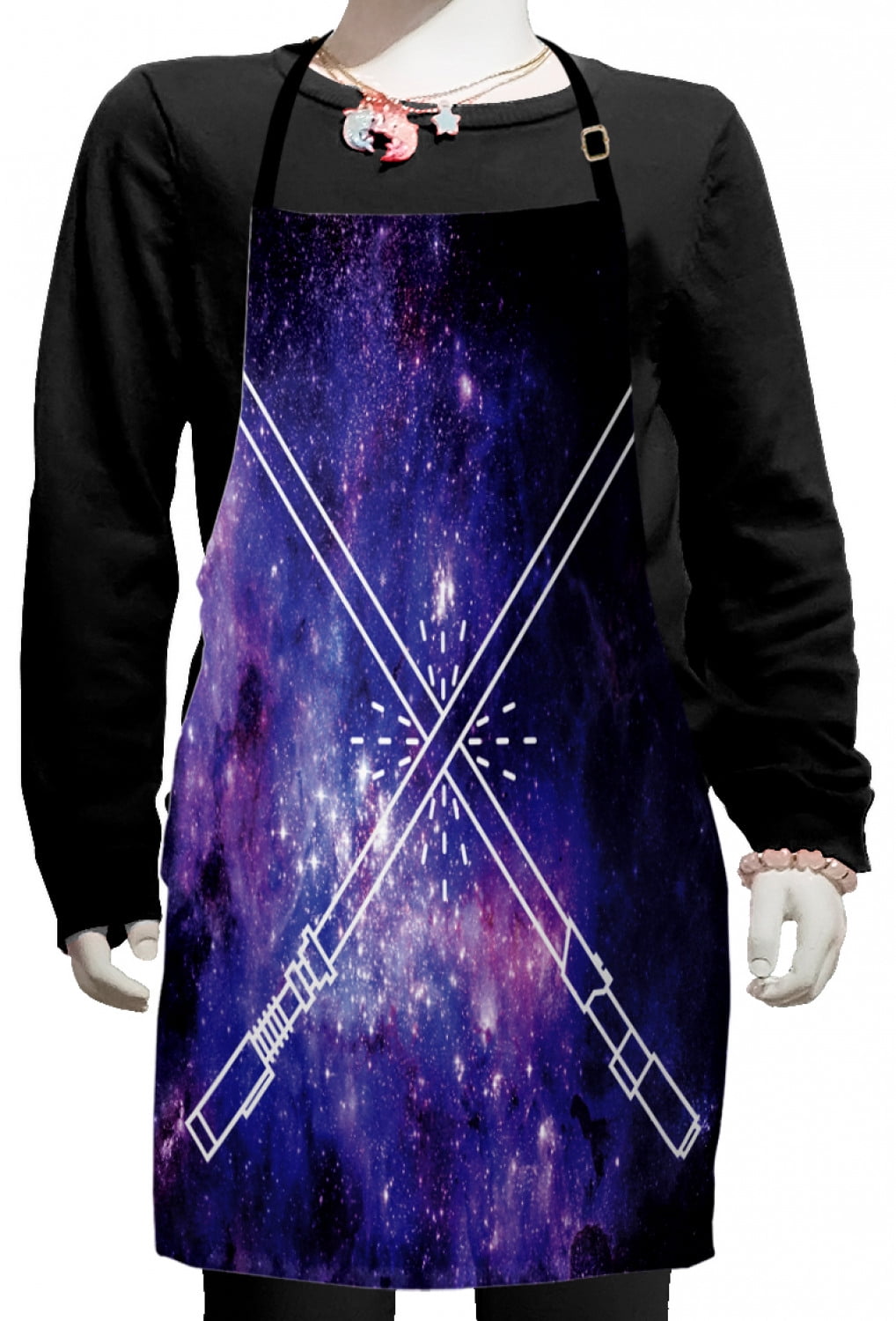 Galaxy Kids Apron, Futuristic Starry Sky Galaxy Illustraiton Pattern ...