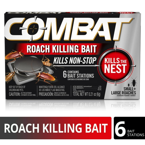 Combat Roach Killing Bait Stations for Small and Large Roaches, 6 Count ...