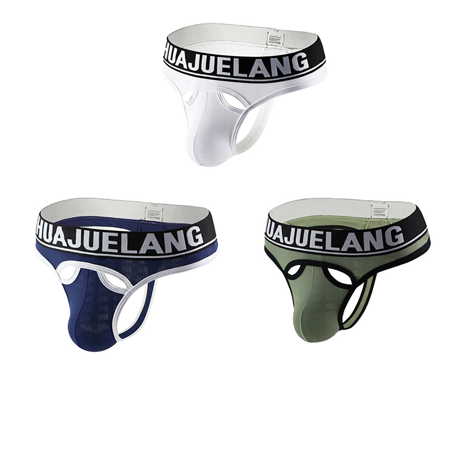Iroinnid Mens Thong Underpants 3 Pieces Mesh Sexy Breathable Low Rise